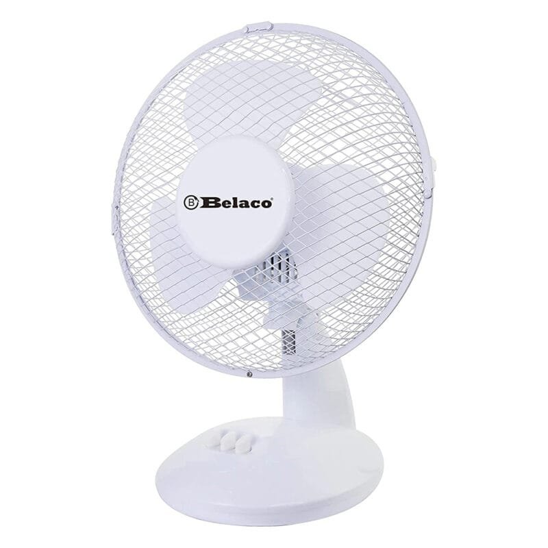 Belaco 9 inch Table Fan / Desk Fan - White - Belaco